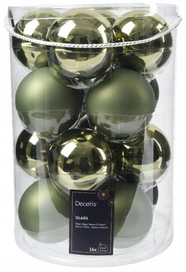 Zestaw 16 szklanych bombek choinkowych 8cm Zielone matowe błyszczące - Kaemingk | Sklep EMPIK.COM