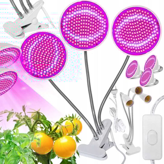 Zestaw 3X Żarówka Led Plant Heckermann 200Led 18Wled - 20W + Uchwyt ...
