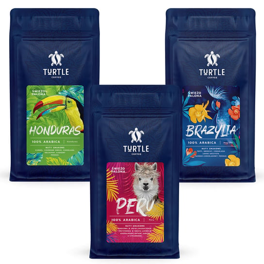 Zestaw 3x200g mix smaków kawy ziarnistej Turtle - Turtle | Sklep EMPIK.COM
