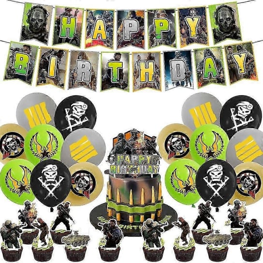 Zestaw dekoracji na przyjęcie urodzinowe Call of Duty Theme, balony ...