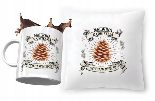 Zestaw Dla Malwiny Poduszka + Kubek na Prezent z Nadrukiem ze Zdjęciem - PoliDraw | Sklep EMPIK.COM