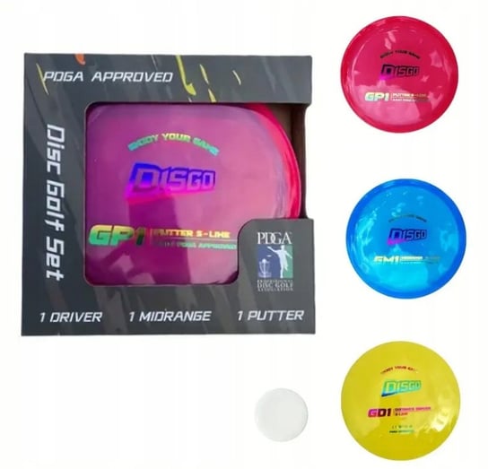 Zestaw do Disc Golf DISGO PDGA 3 Dyski Putter Mid Range Driver Marker ...