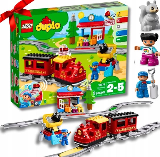 Zestaw Klocków Lego Duplo Pociąg Ruchomy Kolejka Lokomotywa Tory Klocki ...