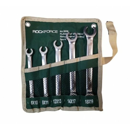 Zestaw kluczy oczkowych rozciętych płaskich półotwartych 5el 8-19mm na płachcie ROCKFORCE - Rock ...