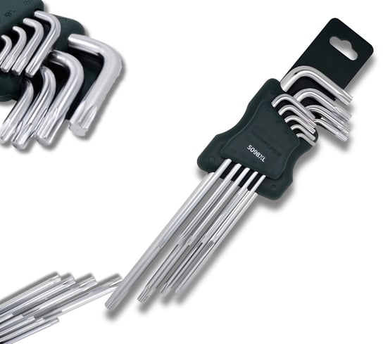 Zestaw komplet kluczy TORX IMBUS KLUCZE IMBUSOWE T10-T50 9SZT DŁUGIE stal Cr-V RockForce ...