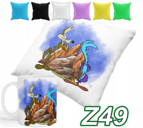 Zestaw Kubek + Poszewka Z Nadrukiem Tunes Kojot Struś Różne + Imię ...