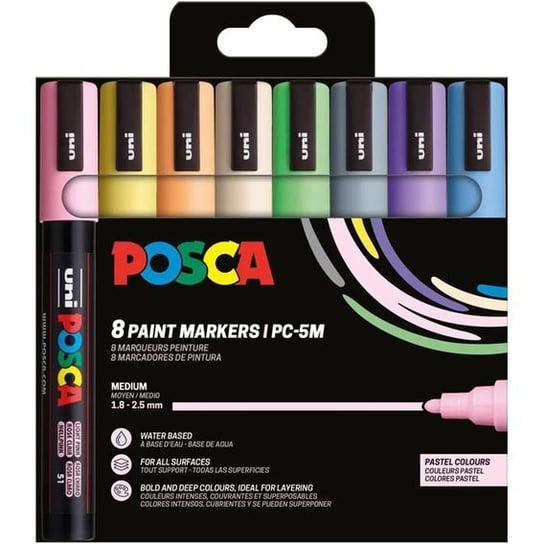 Zestaw markerów Posca PC-5M Set Pastel, 8 kolorów - POSCA | Sklep EMPIK.COM
