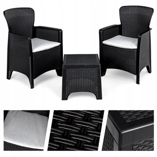 Zestaw Mebli Ogrodowych Rosa Meble Na Taras Balkon Komplet 2 Os Fotele Stół - Inna marka | Sklep ...