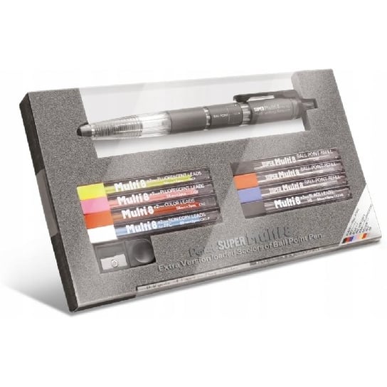 Zestaw Multipen 8W1 Z Funkcją Długopisu Ołówka 8 Wkładów Temperówka ...