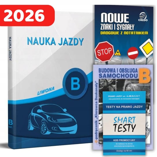 Zestaw na Prawo jazdy kat.B 2026. Książka + Testy online + Znaki ...