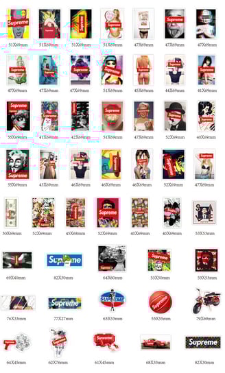 Zestaw Naklejek Naklejki Sticker Bomb Supreme 2 n128 - Inna marka ...