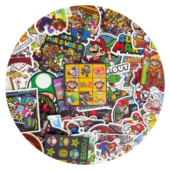Zestaw Naklejek Sticker Bomb Wlepki Super Mario Maker 50szt n2 - Inna ...