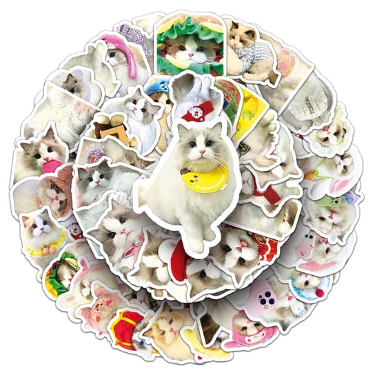 Zestaw Naklejek Wlepki StickerBomb Koty Cats Kotki Kicie Kot 6 N644 ...