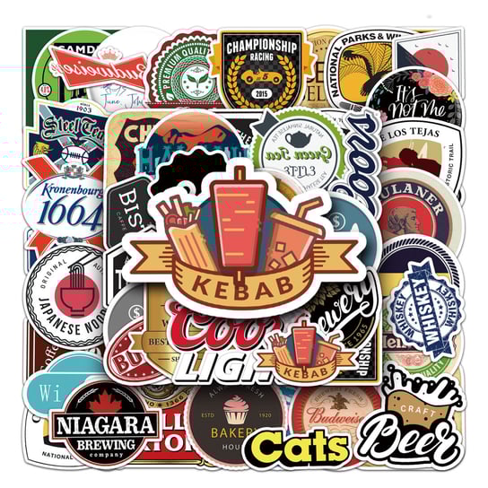 Zestaw Naklejek Wlepki StickerBomb Logo Kebab Beer Logos N562 - Inna ...