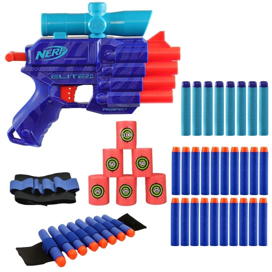 Zestaw Nerf Elite 2.0 Prospect QS-4 Wild Edition F5404 + cele + opaska ...