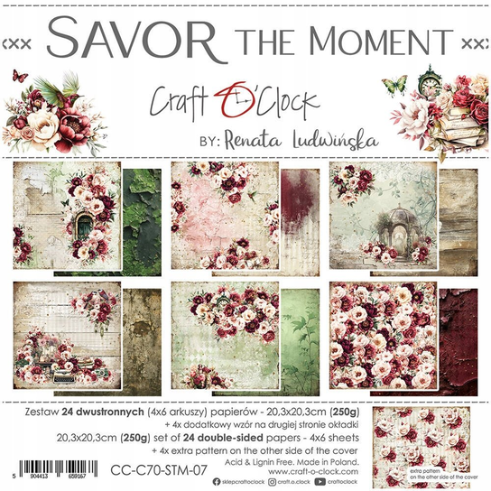 ZESTAW PAPIERÓW do scrapbookingu 20x20 Craft o'clock - Savor the Moment ...