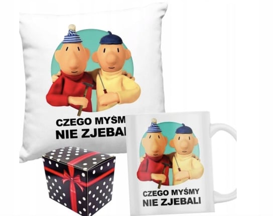 ZESTAW PODUSZKA + KUBEK Prezent PAT I MAT CZEGO MYŚMY NIE ZJ*bali ...