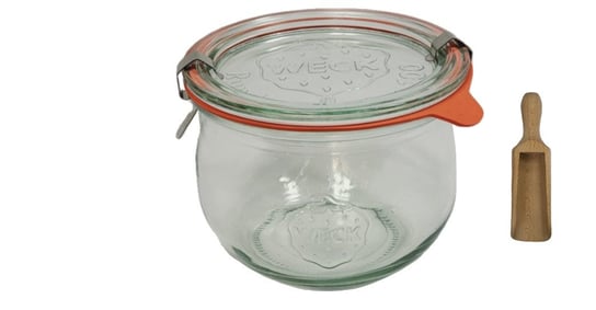 Zestaw Słoików Weck Pojemność 580 Ml Średnica 100mm 12 Sztuk + Szklane Wieka, Zapinki, Gumki ...