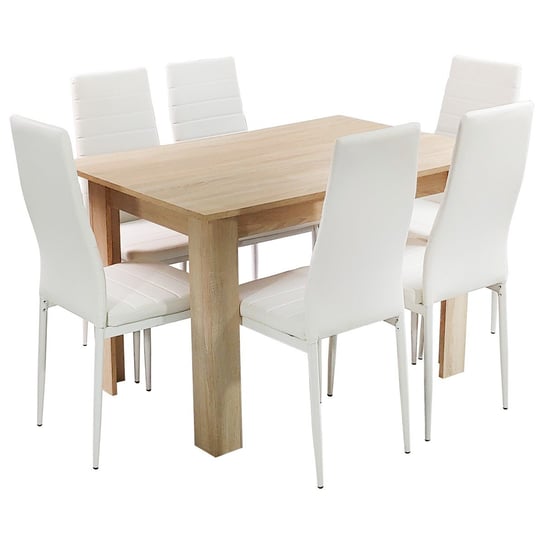 Zestaw Stół Modern 120 Sonoma 6 Białych Krzeseł Nicea - BMDesign ...