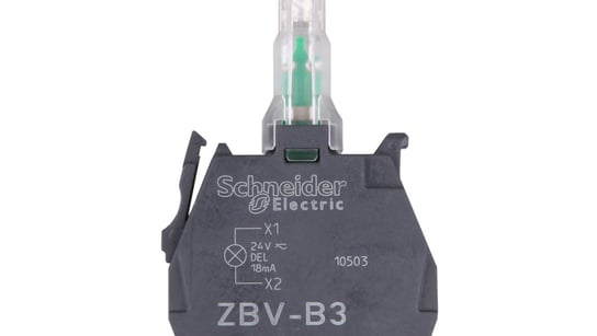 Zestaw świetlny z diodą LED zielony 24V AC/DC ZBVB3 - Schneider ...