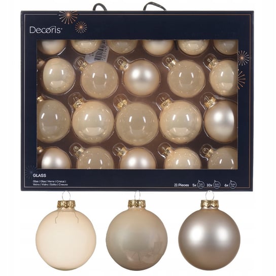 Zestaw Szklanych Bombek na choinkę Perłowe bombki kpl. 21 szt. - Decoris | Sklep EMPIK.COM