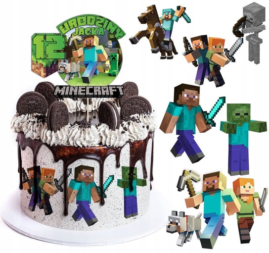 Zestaw Topper Postacie Na Tort Minecraft Creper Y4 - Propaganda ...