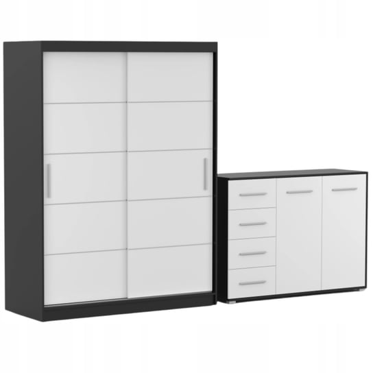 Zestaw VISTA 06 Szafa 150 Komoda FRIDA 01 135 półki CZB PRODUCENT ...