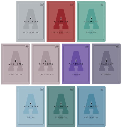 Zestaw Zeszyty Tematyczne Przedmiotowe 10 Szt. A5 60K Interdruk Academy ...