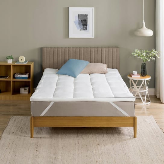Zinus Mattress Topper poliester biały 190 x 140 cm - inna (Inny ...