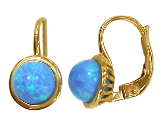 Złote Kolczyki 585 Kuleczka Z Niebieskiego Opalu - Lovrin | Moda Sklep ...