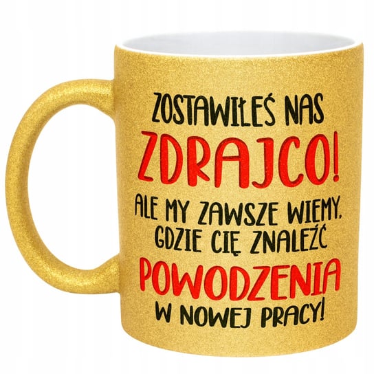 Złoty kubek brokatowy Na Pożegnanie Odejście z Pracy Dla Kolegi Prezent - Bullz | Sklep EMPIK.COM