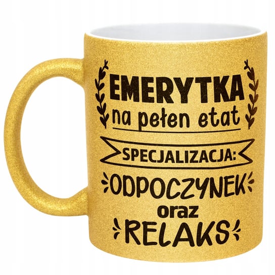 Złoty kubek brokatowy Z okazji Emerytury Dla Emerytki Prezent - Bullz | Sklep EMPIK.COM