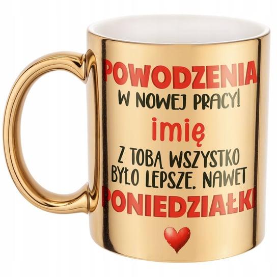 Złoty Kubek ceramiczny Personalizowany Pożeganie Odejście z Pracy Prezent - Bullz | Sklep EMPIK.COM