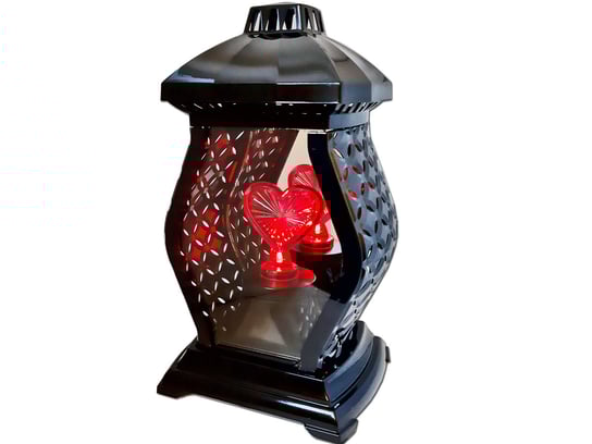 Znicz Znicze Lampion Na Grób Waza Rtn Czarna+Serce Led - ILUMINI ...