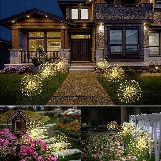 ŻÓŁTA LAMPA SOLARNA OGRODOWA 120 LED DMUCHAWIEC SOLAR LAMPKI SOLARNE - Inna marka | Sklep EMPIK.COM