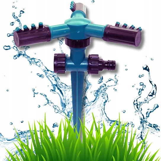 ZRASZACZ OBROTOWY TRAWY 3-RAMIENNY WBIJANY Stabilny Wydajny Ogrodowy - DBG | Sklep EMPIK.COM