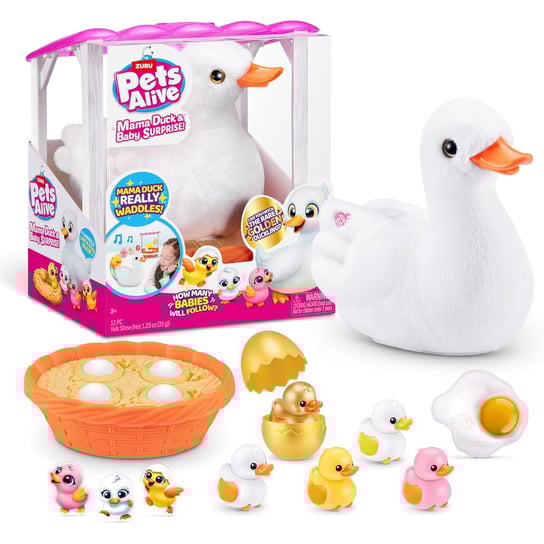 Zuru Pets Alive Mama Duck Interaktywna Przytulanka Mama Kaczka + Małe ...