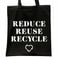 Torba bawełniana czarna na zakupy Reduce Reuse Recycle Ekologia - Bullz ...