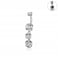 Tytanowy Kolczyk do Pępka Wiszące Cyrkonie SREBRNY PIERCING 1,6/10 MM ...