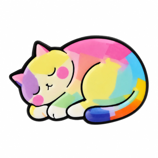 Rainbow | 3 cm | Metal Enamel | Anime Pin | Cute Cat - Inna marka ...